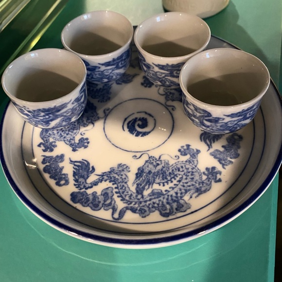 Other | Miniature Vietnamese Tea Set From Vietnam With Blue Dragon Art ...